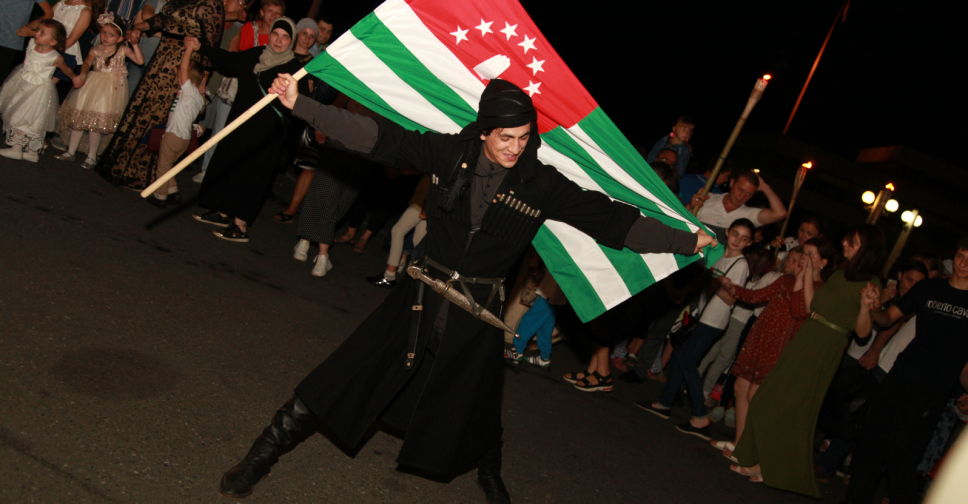 In unison: Flag Day was celebrated in Sukhum