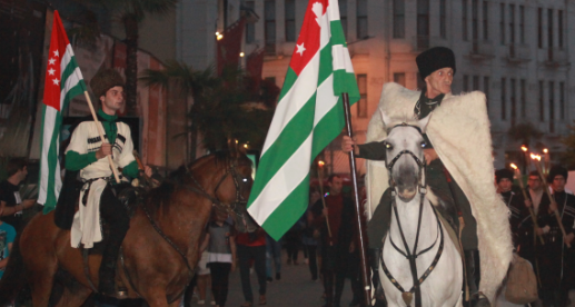 With a symbol of victory in the hands: Sukhum celebrated the Day of the ...